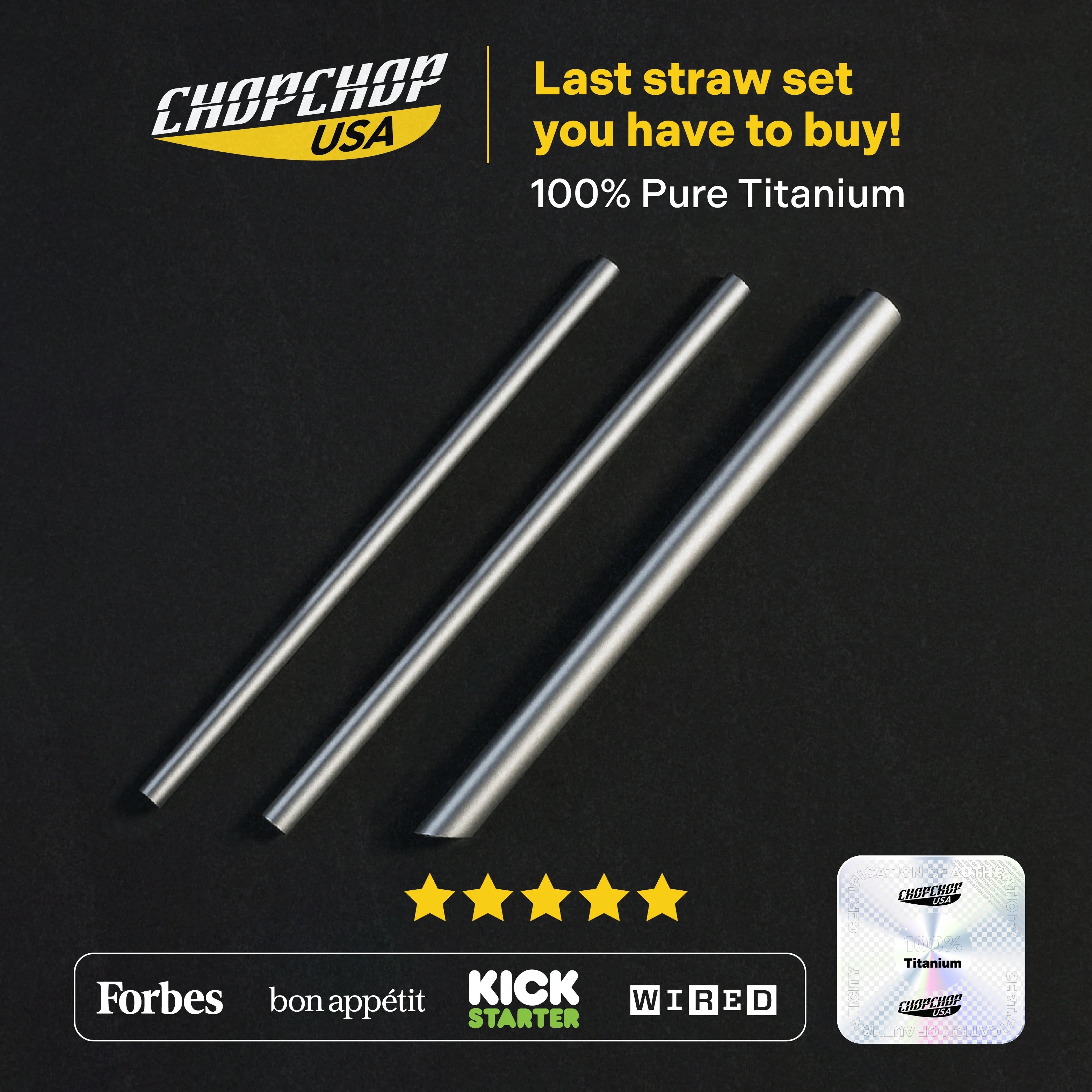 ChopChop USA Titanium Straw - Black Friday Sale